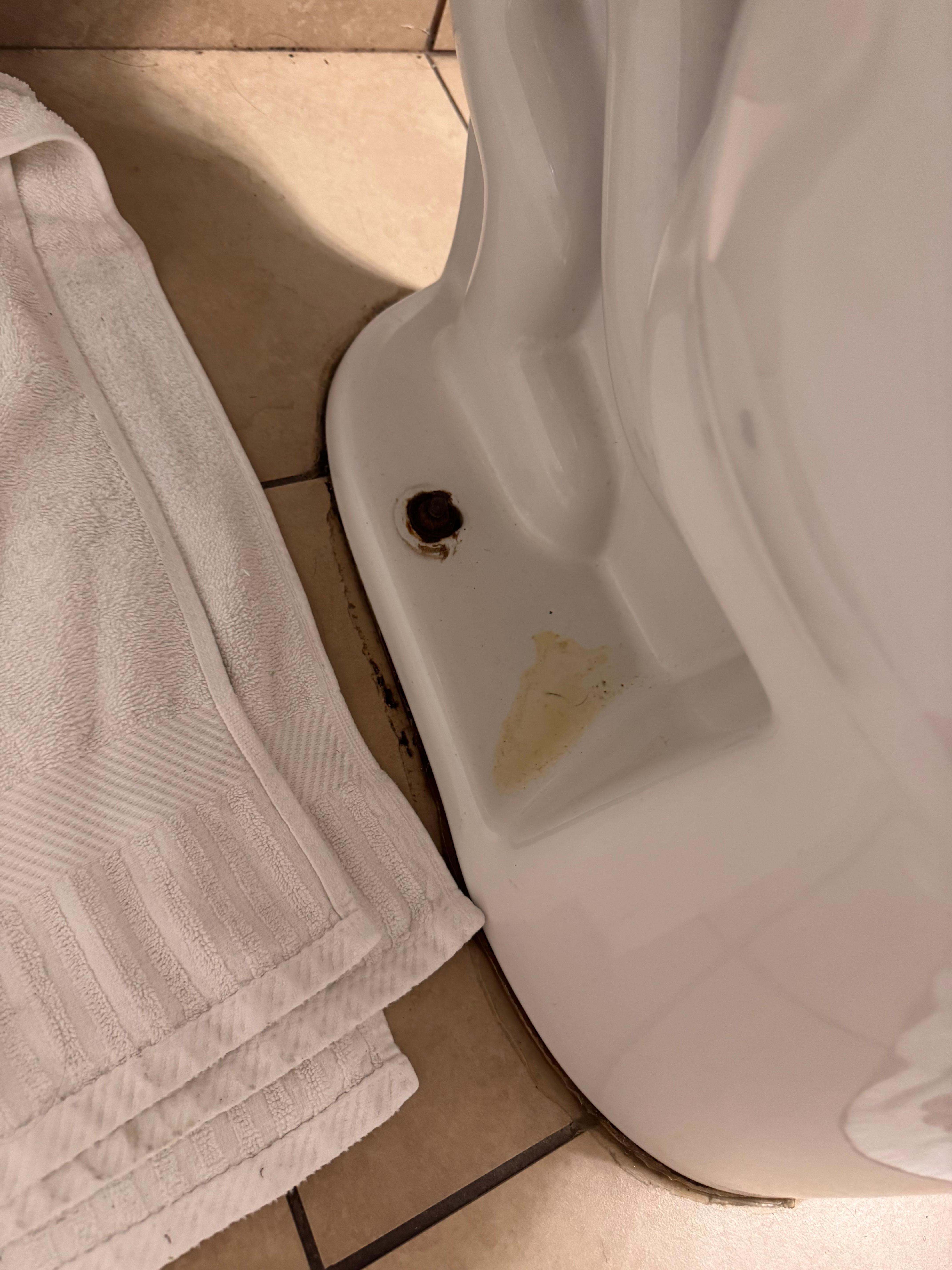 Pee on the bottom side of the toilet