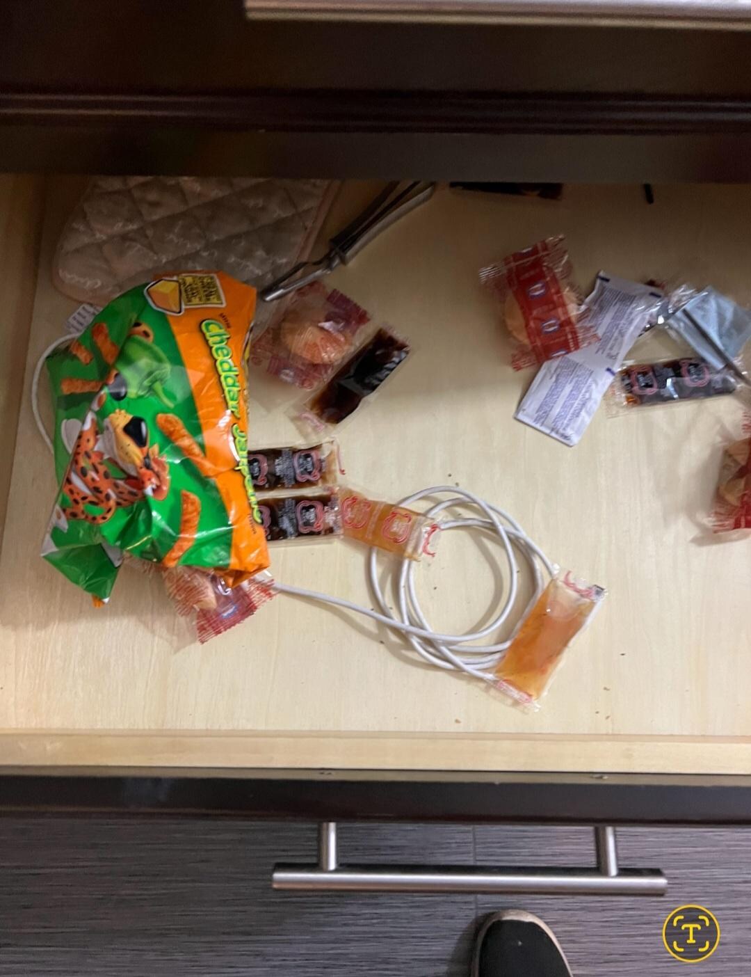 In the kitchen drawer