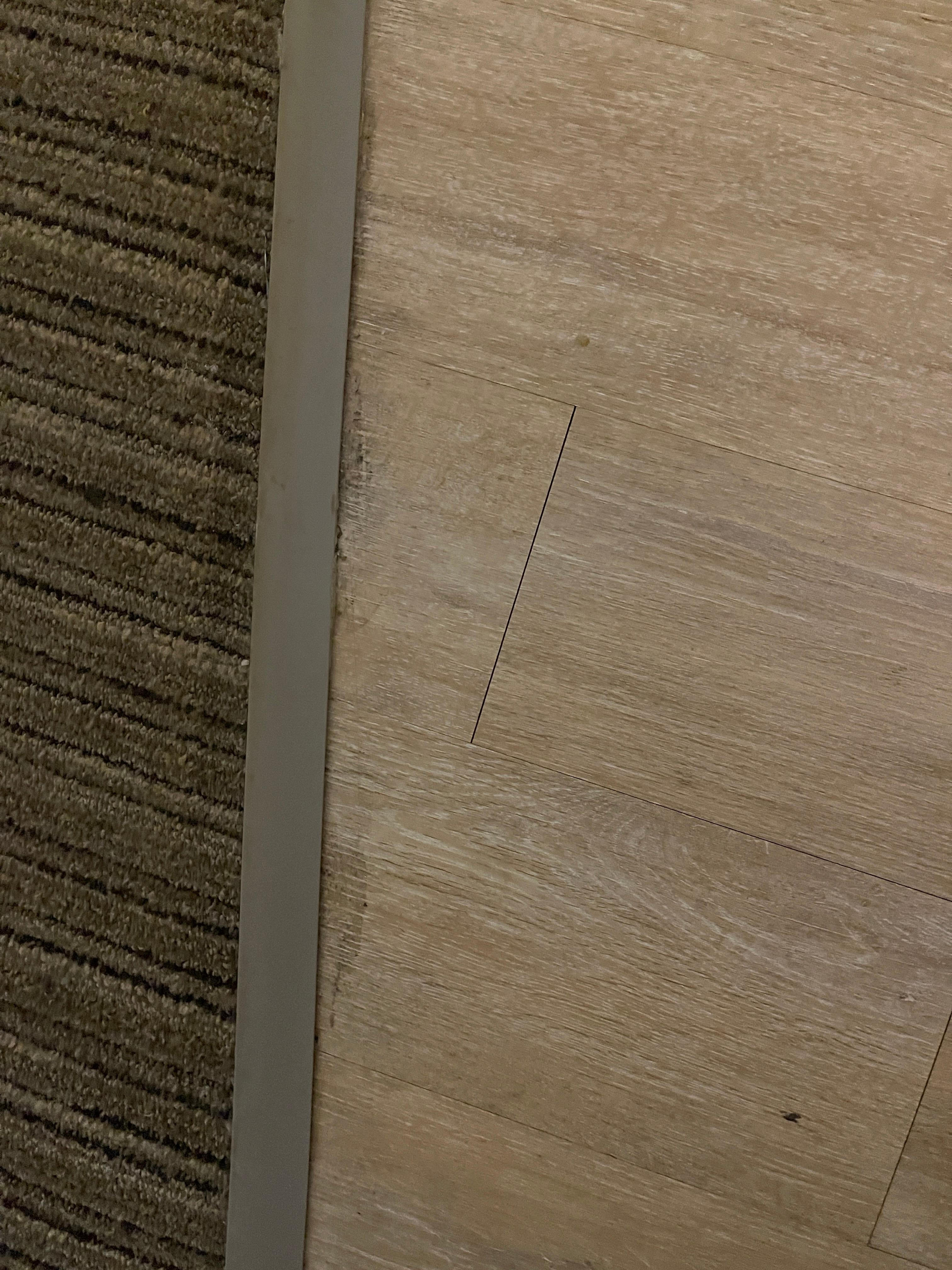 Crud along seams between tile and carpet