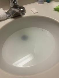 The sink was clogged