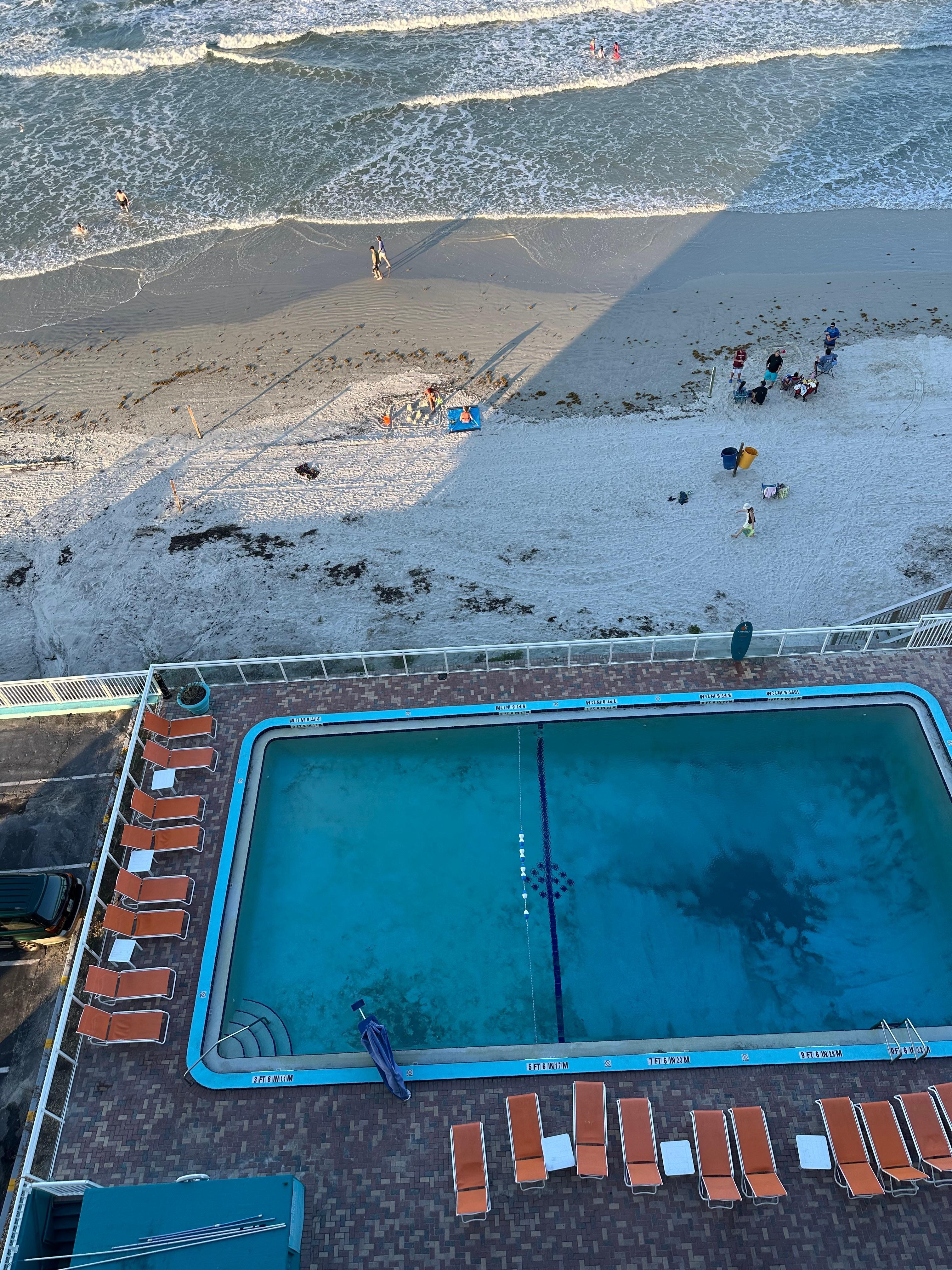 View of pool from our balcony