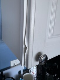 Paint peeling off the cabinets and walks