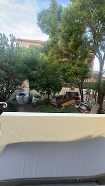 View of trash and debris right in front