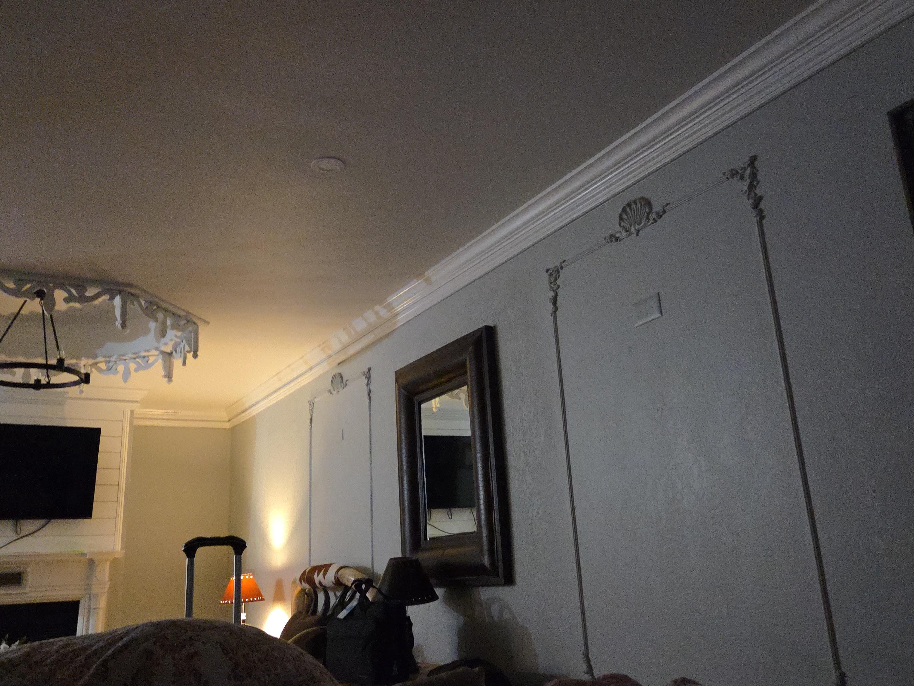 The inside of the room with no windows.