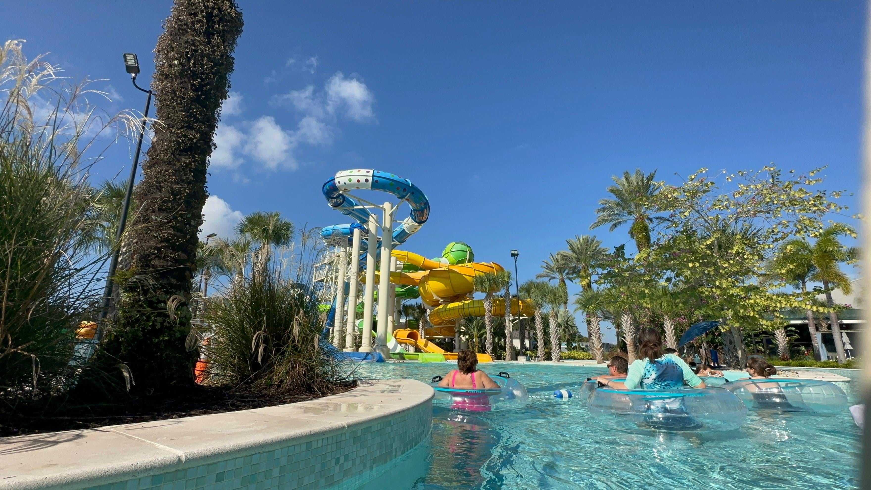 River Falls Water Park (ticket required) providing  free tubes