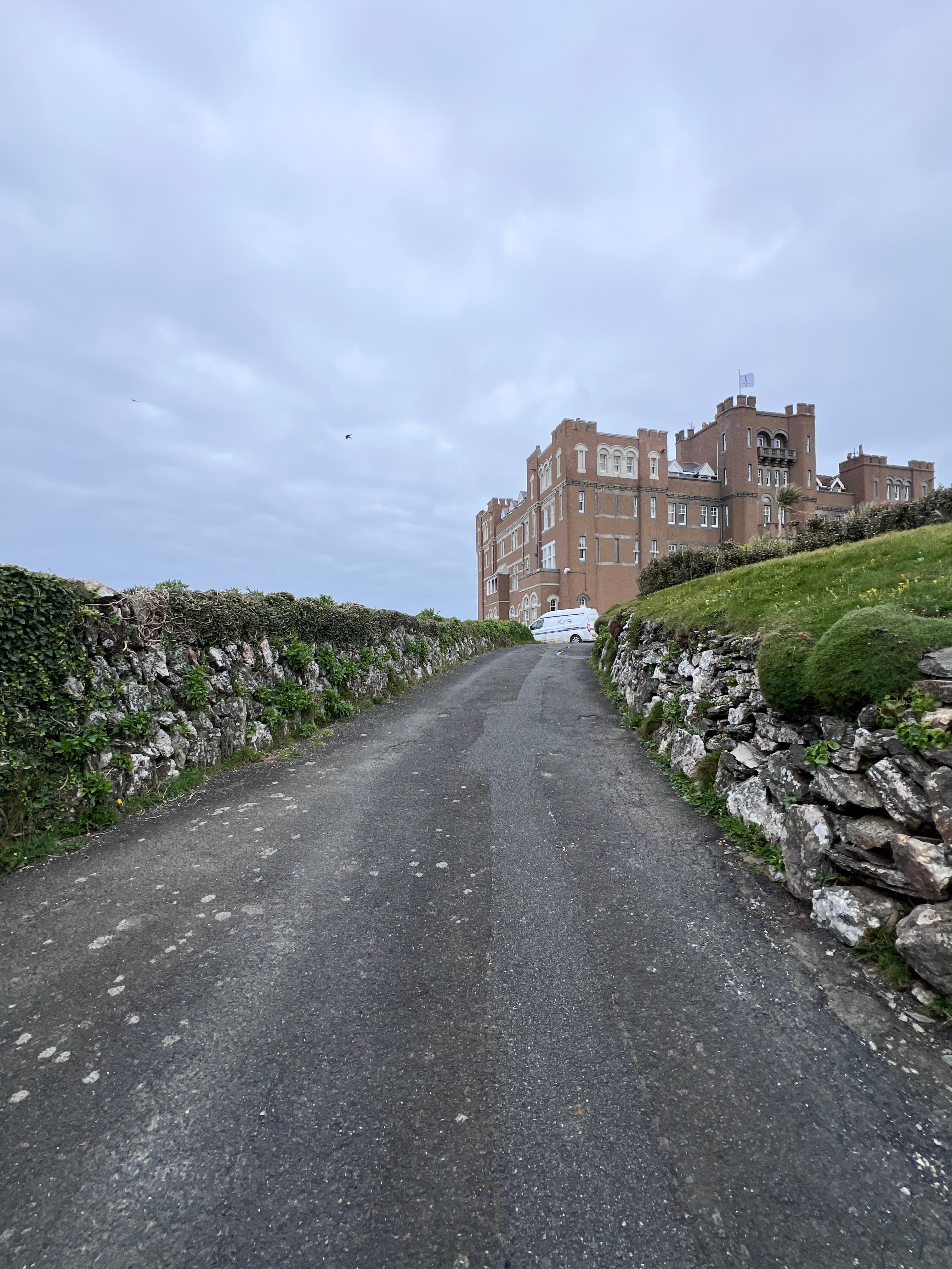 The view to the castle from outside the apartment block.  