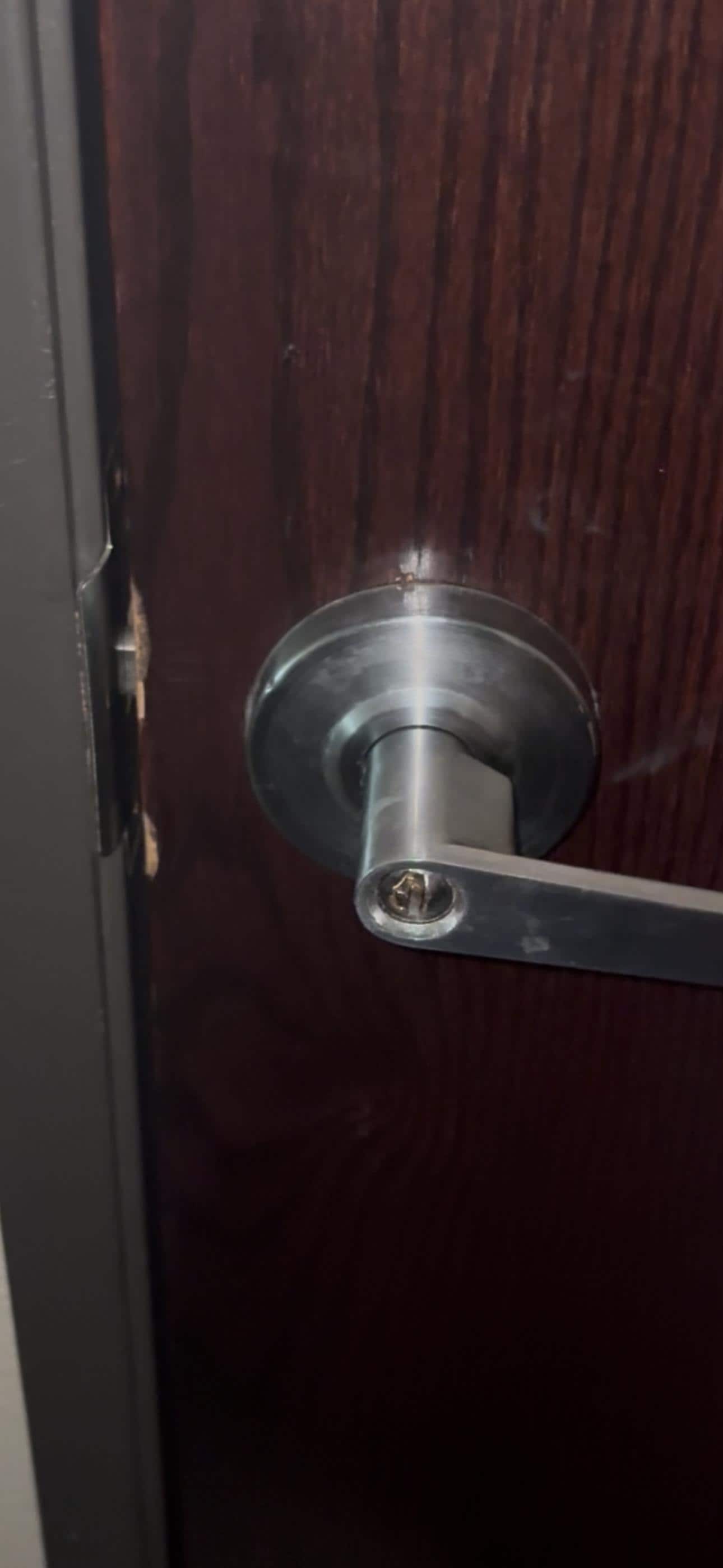 Bathroom door that ended up locking us out