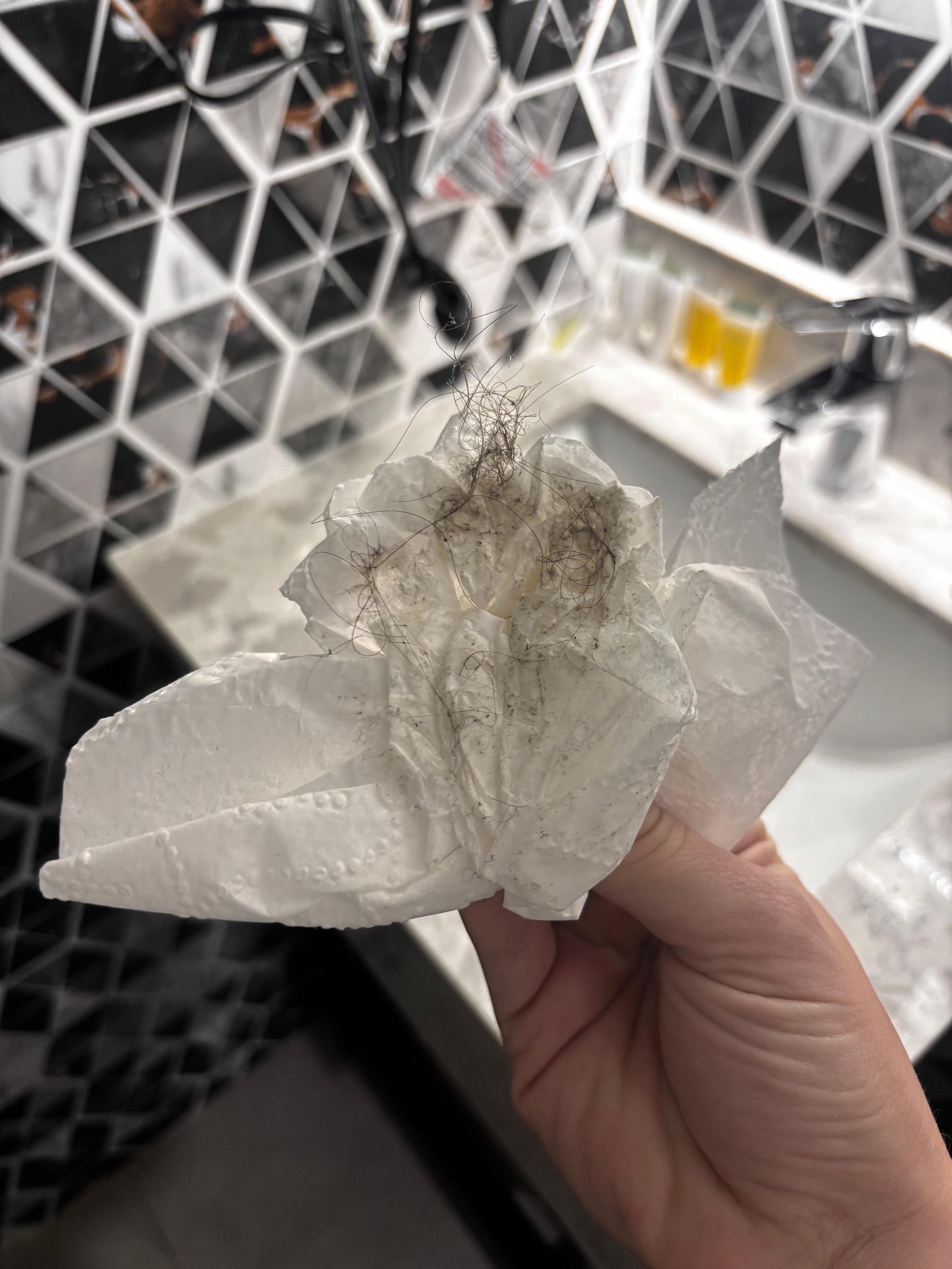 Bathroom floor AFTER housekeeping cleaned for a second time. So gross  