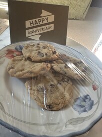 Cookies and card left for our anniversary.