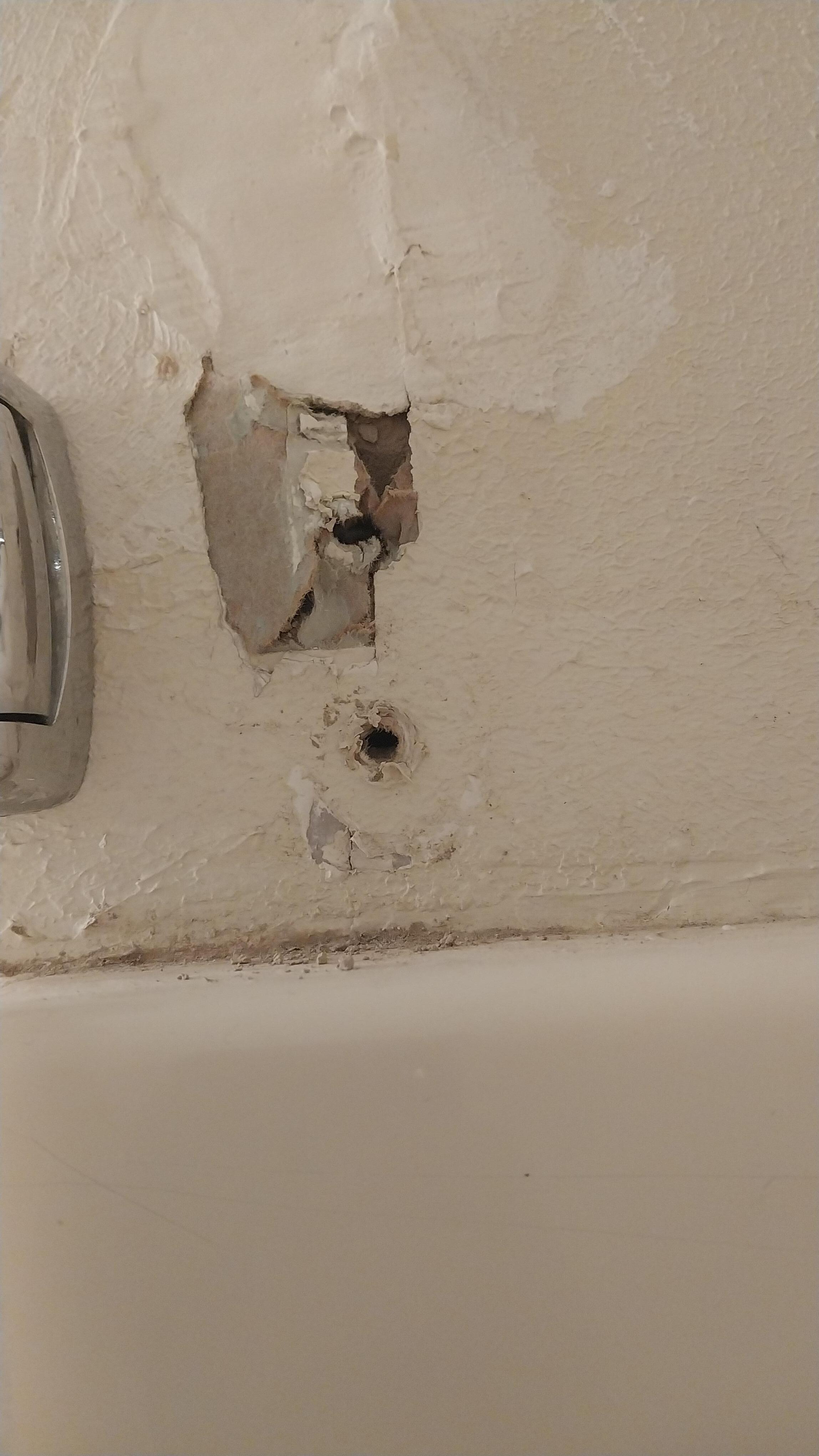 Hole in shower
