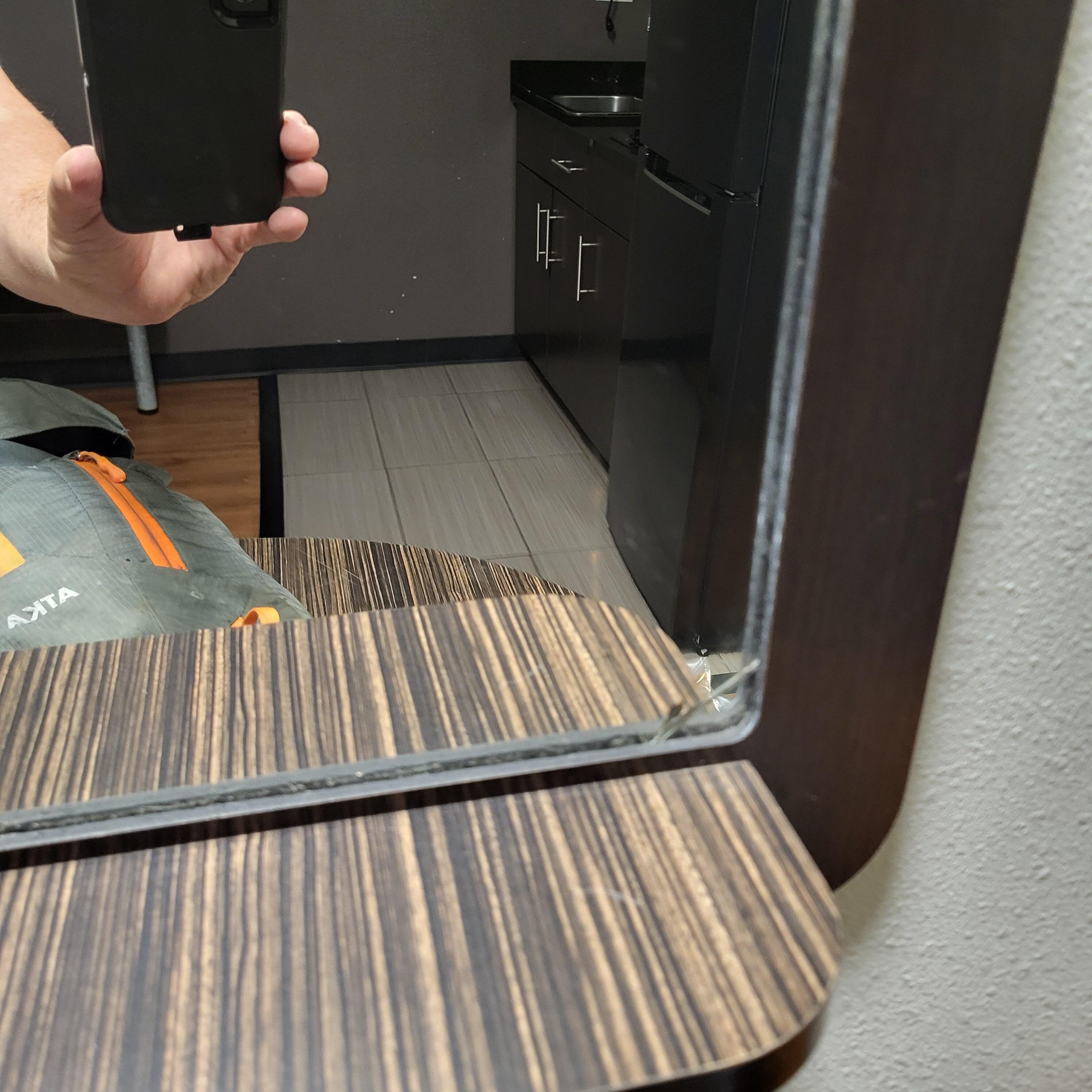 The mirror was broken