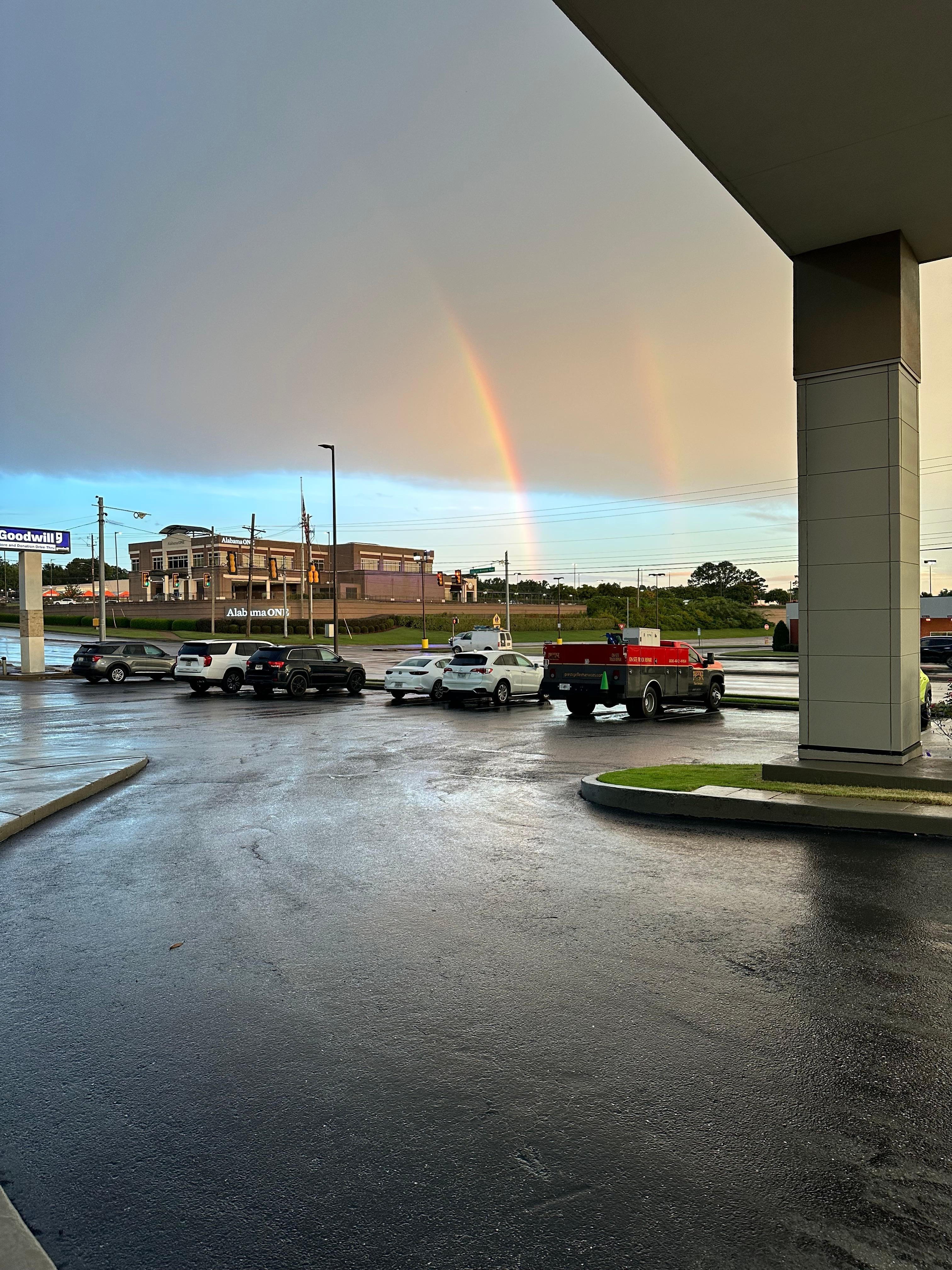 Had a beautiful double rainbow after a storm. 