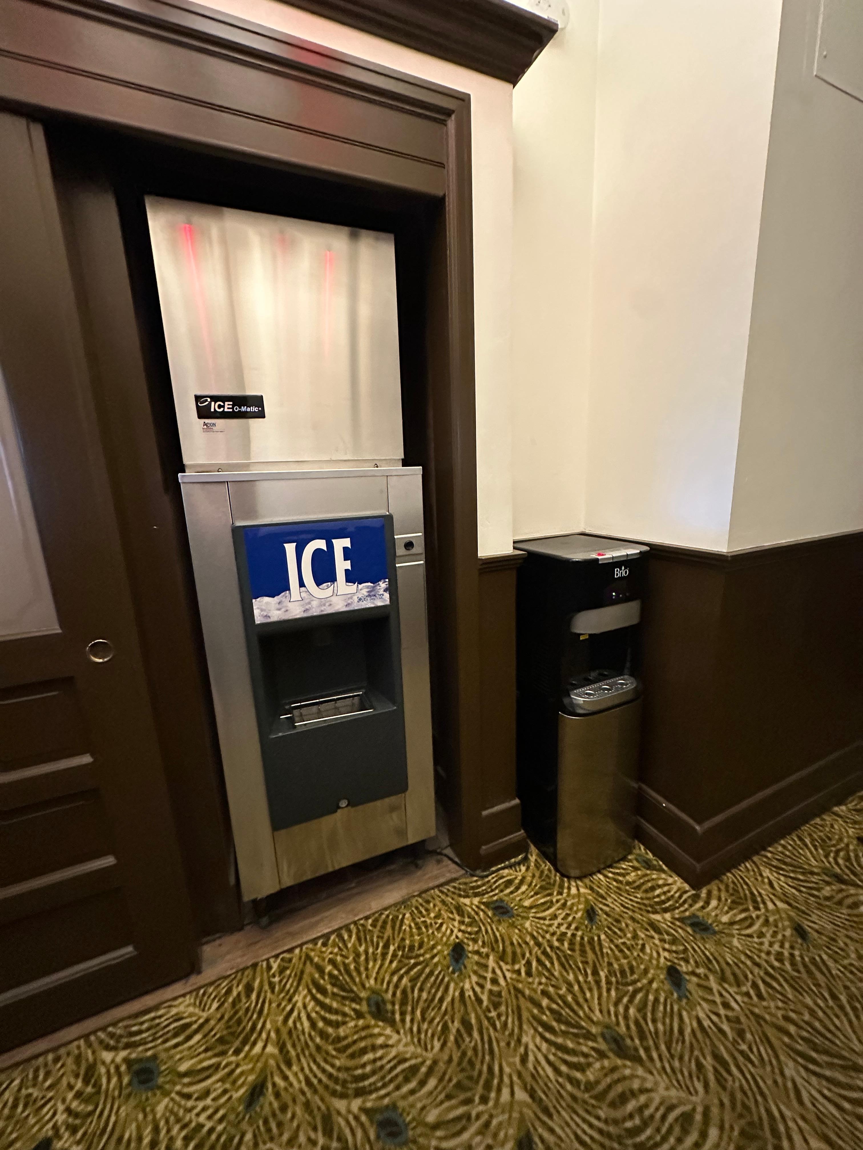 ice and water machine outside our door in the palace swing