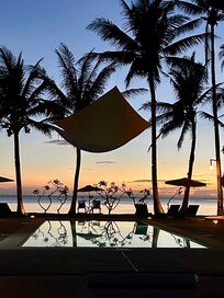 Sunset right in front of the hotel