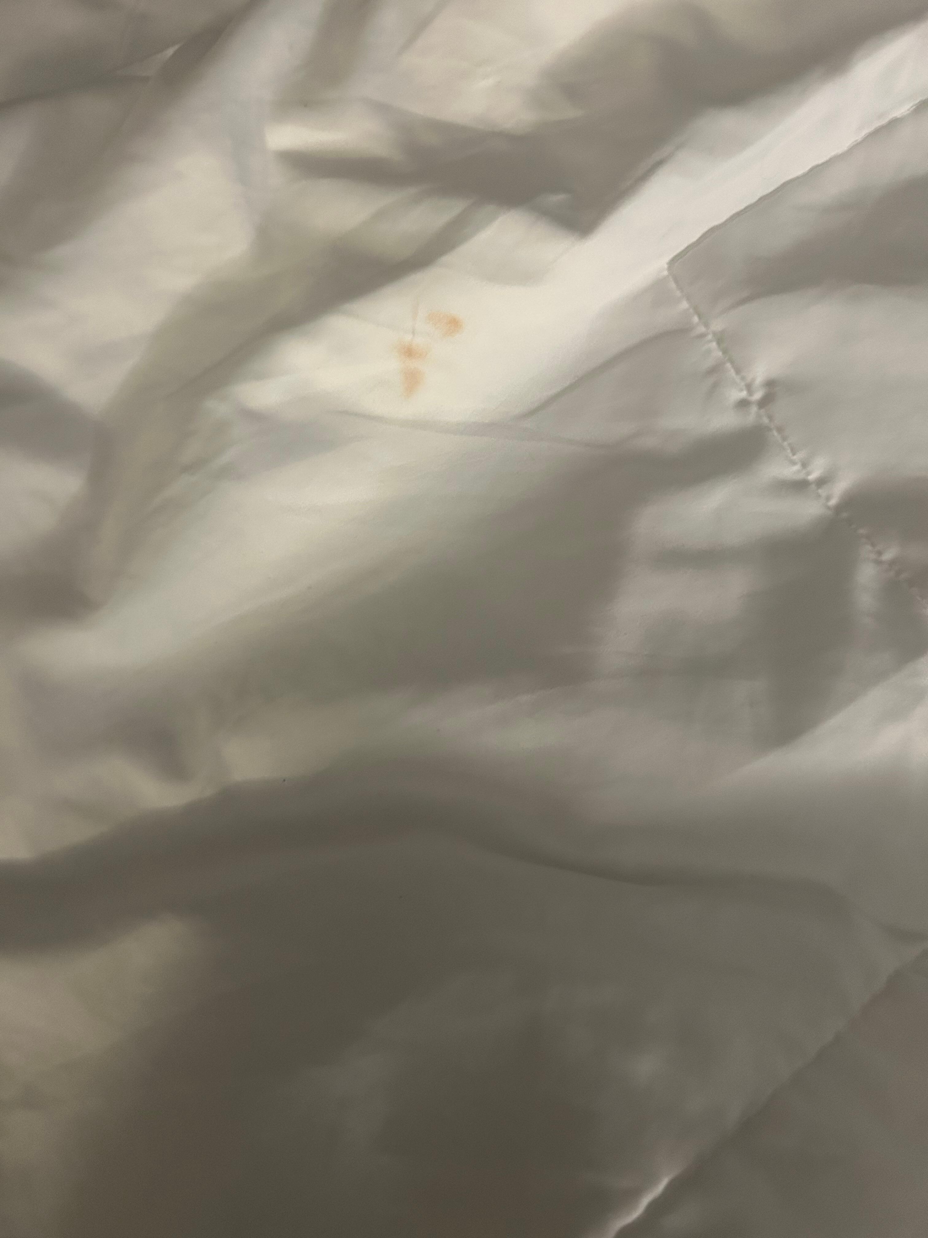 Stains all over bedding , ask for a new one to be sent up never received it . 