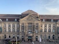 View from our room overlooking Europa Platz and the Post Galerie