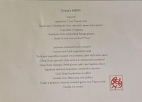 Evening menu