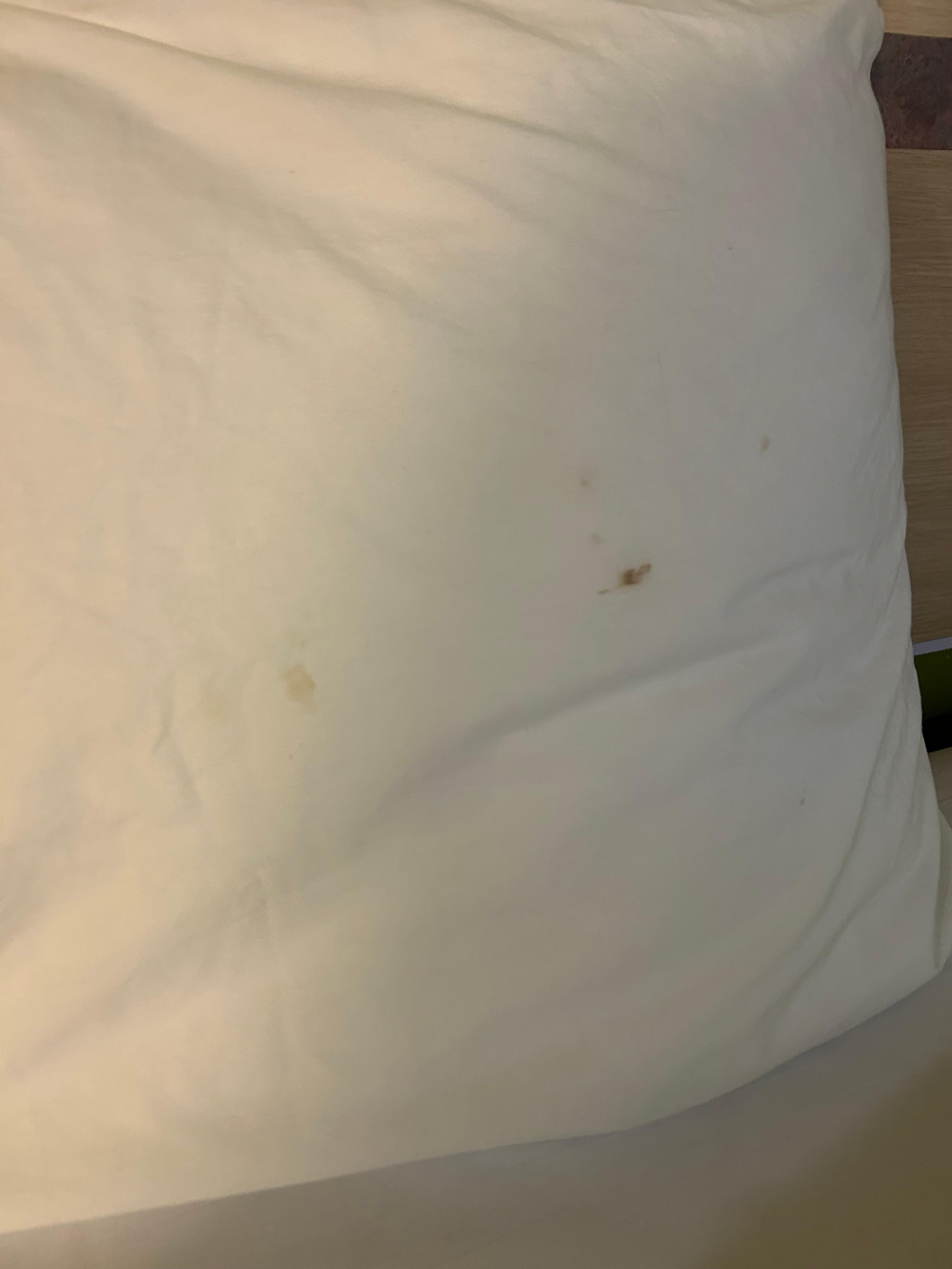 The fresh pillowcase I was given