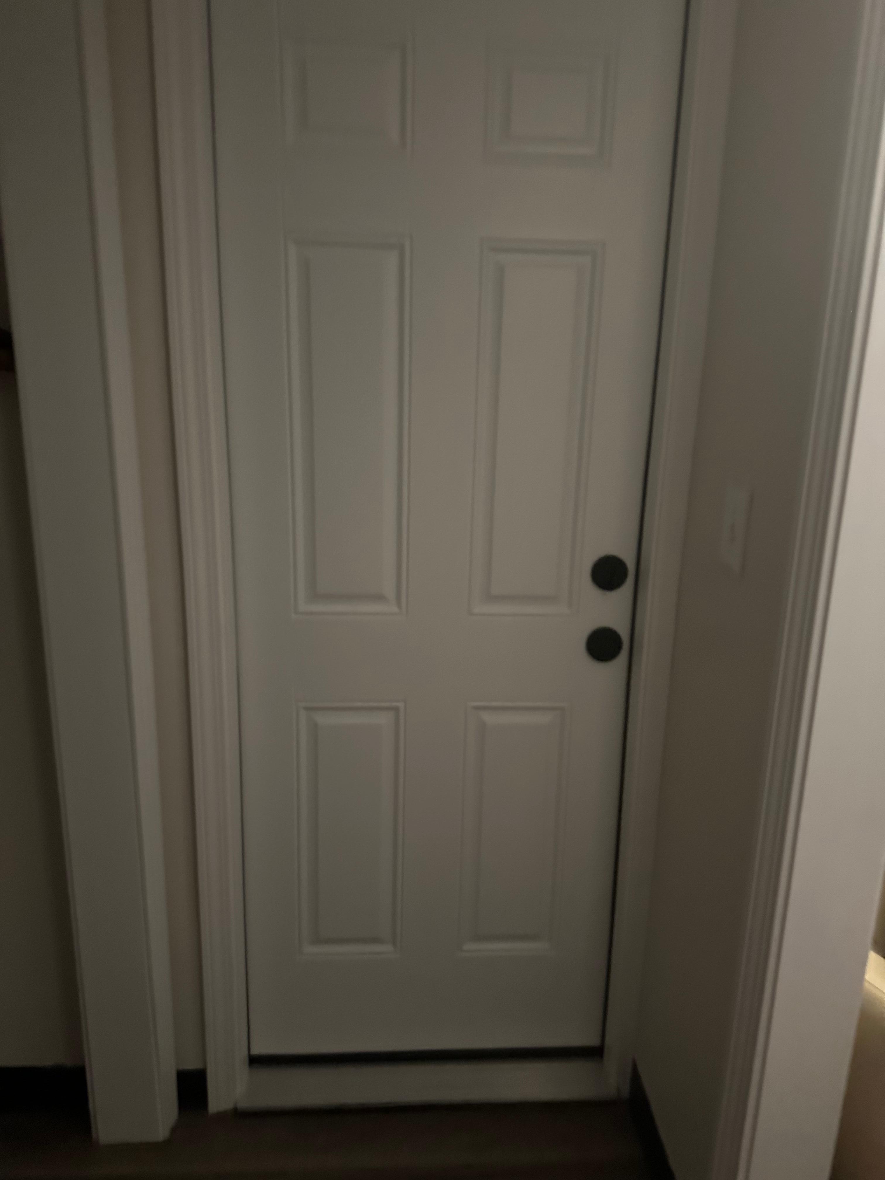 Adjoining door. Not much privacy between rooms