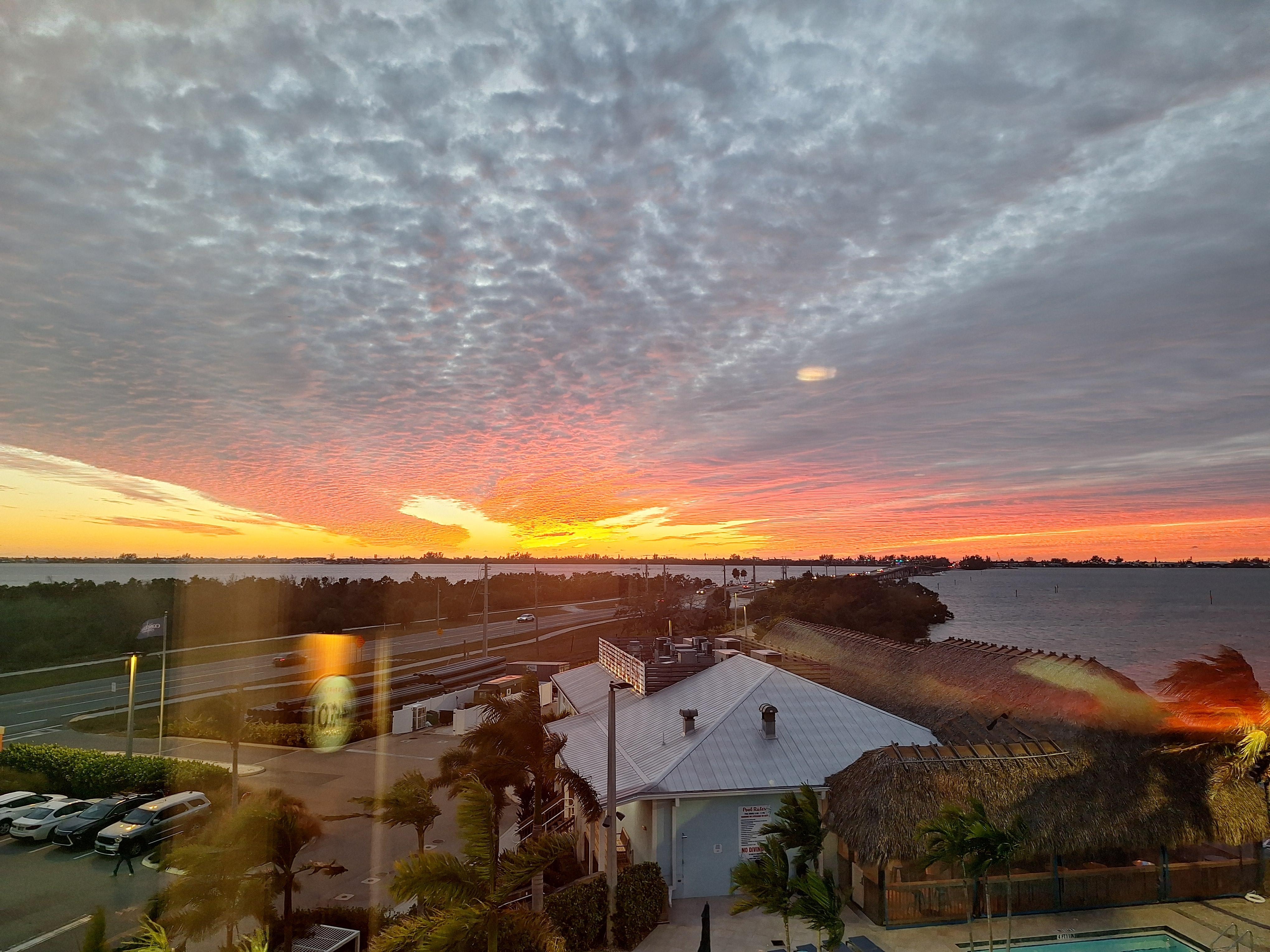 Sunset from the corridor window 