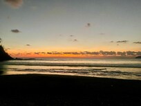 The beach in front of the hotel