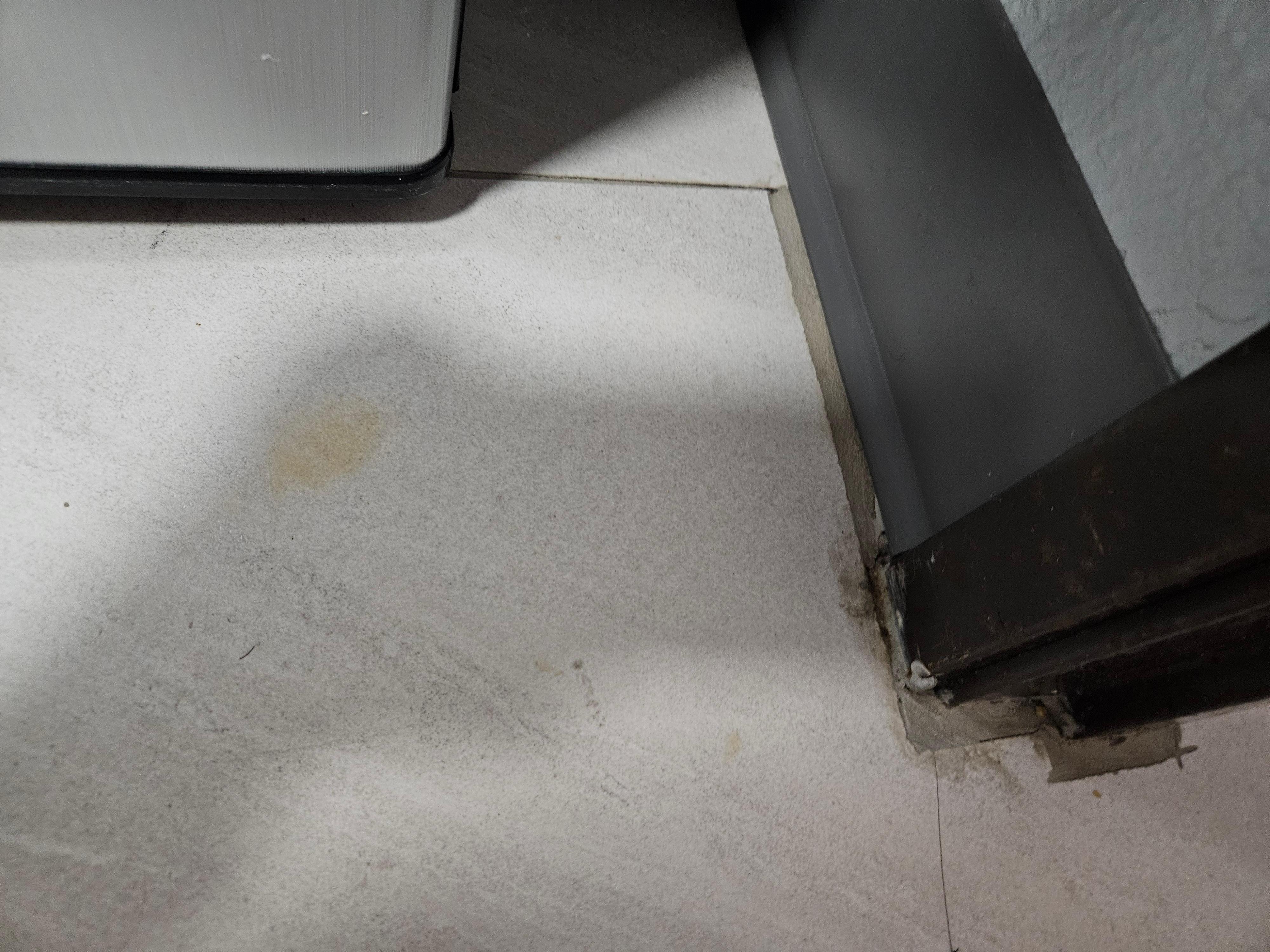 In front of the fridge