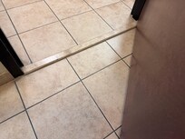 Strip in doorway too rough to roll over.