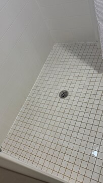 Moldy shower floor