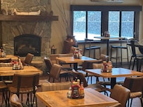 Heavy snow falling outside