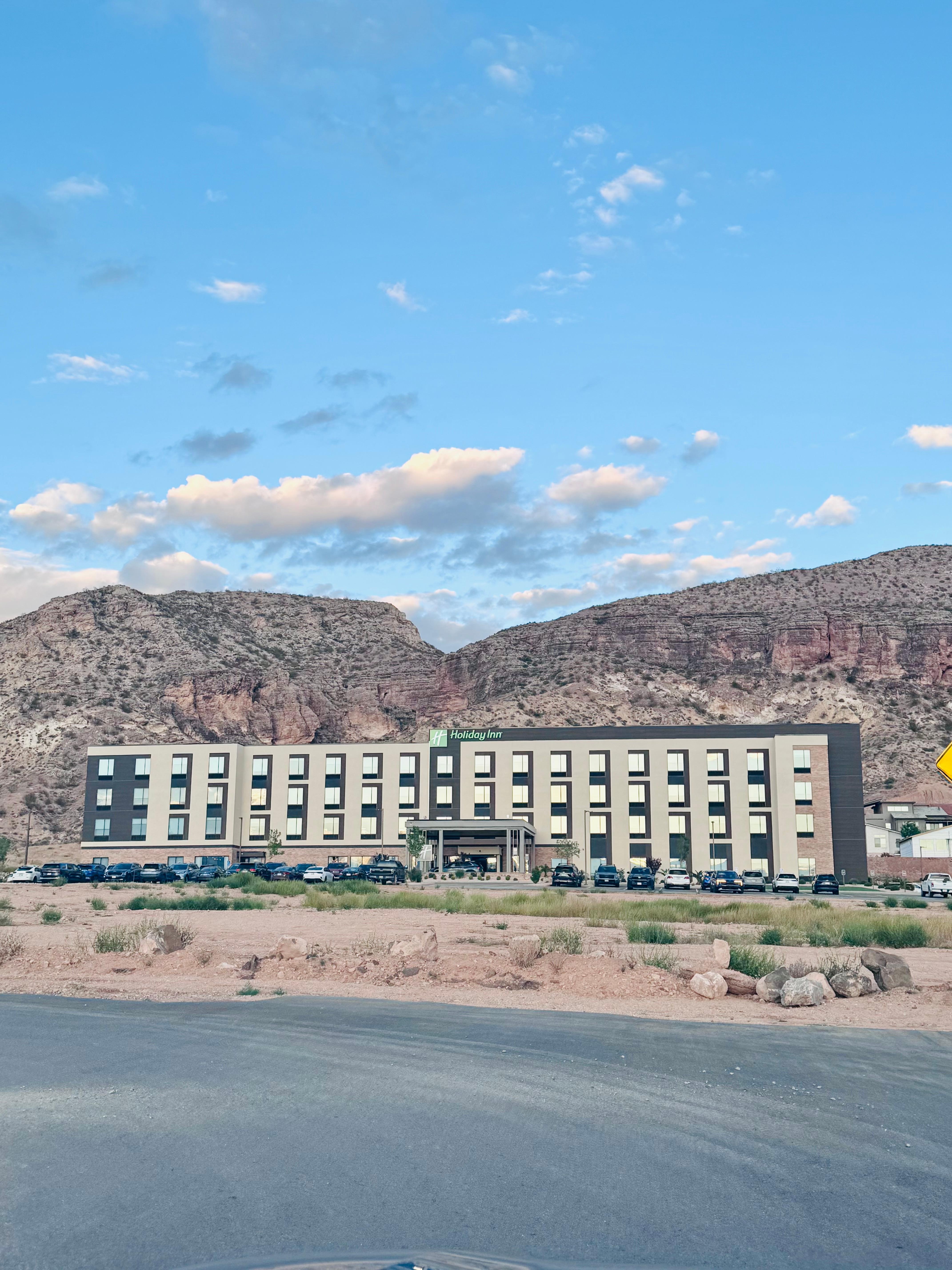 Exterior with mountain range