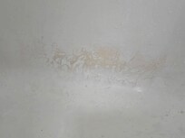 The buildup in tub