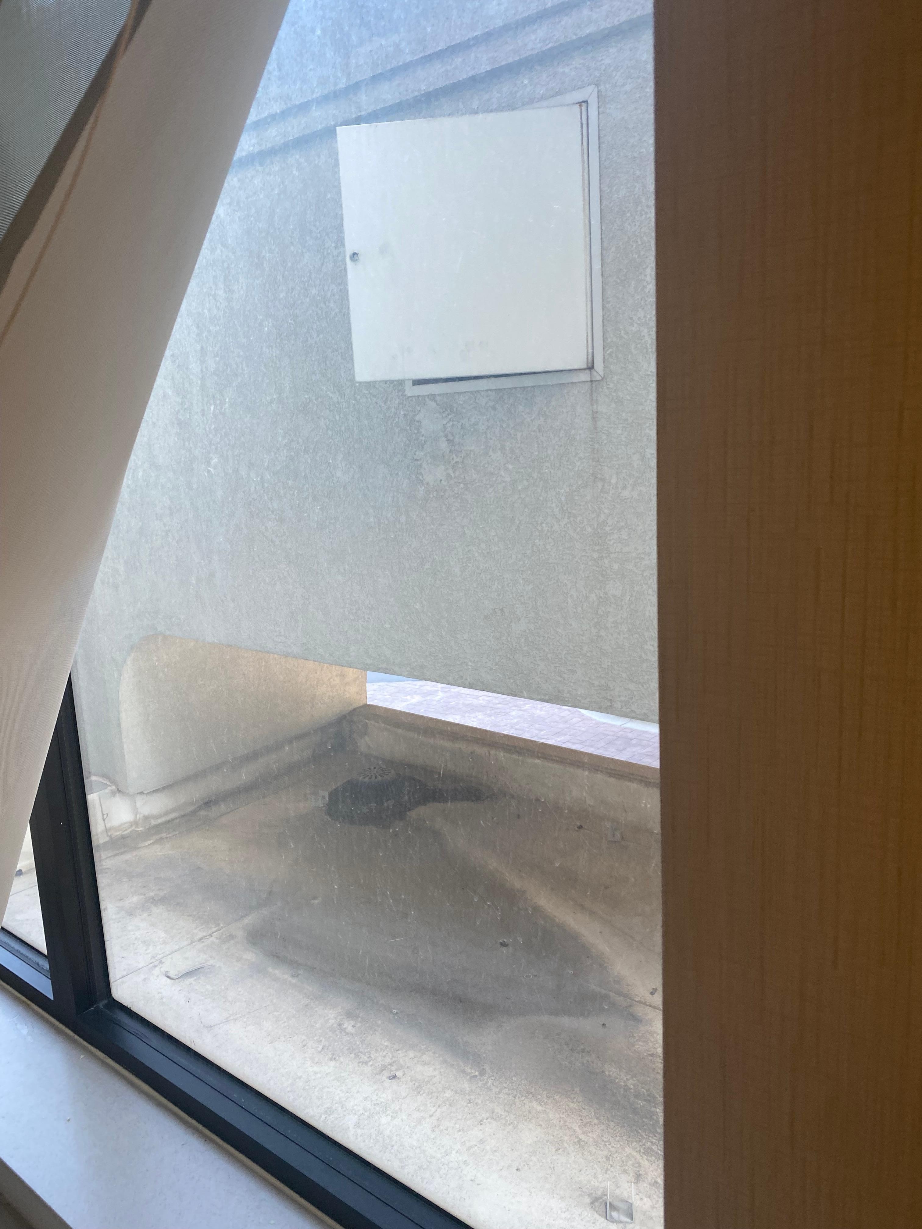 View out the window. Also the blinds were broken and couldn't be raised.