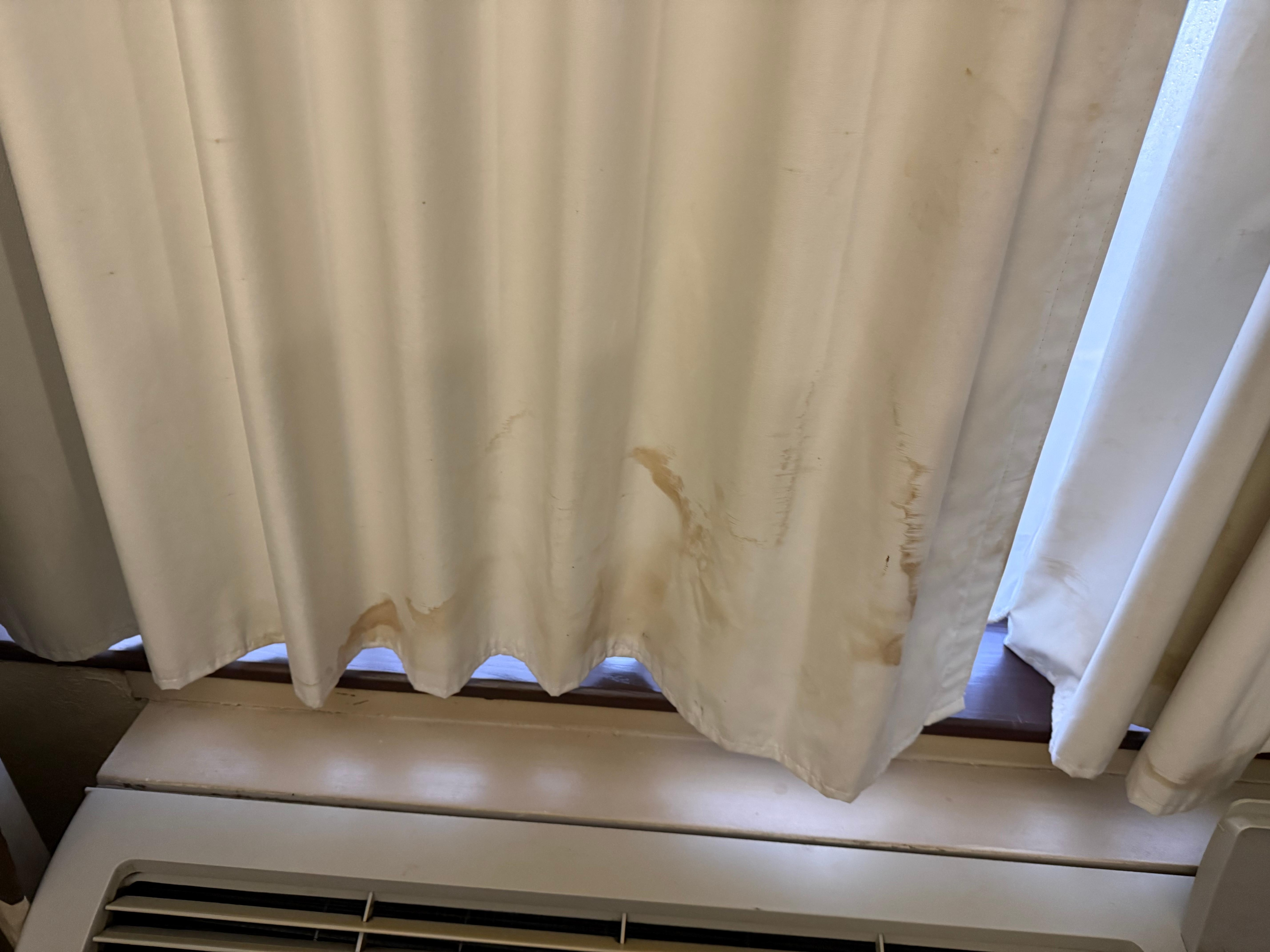 Gross stained curtains