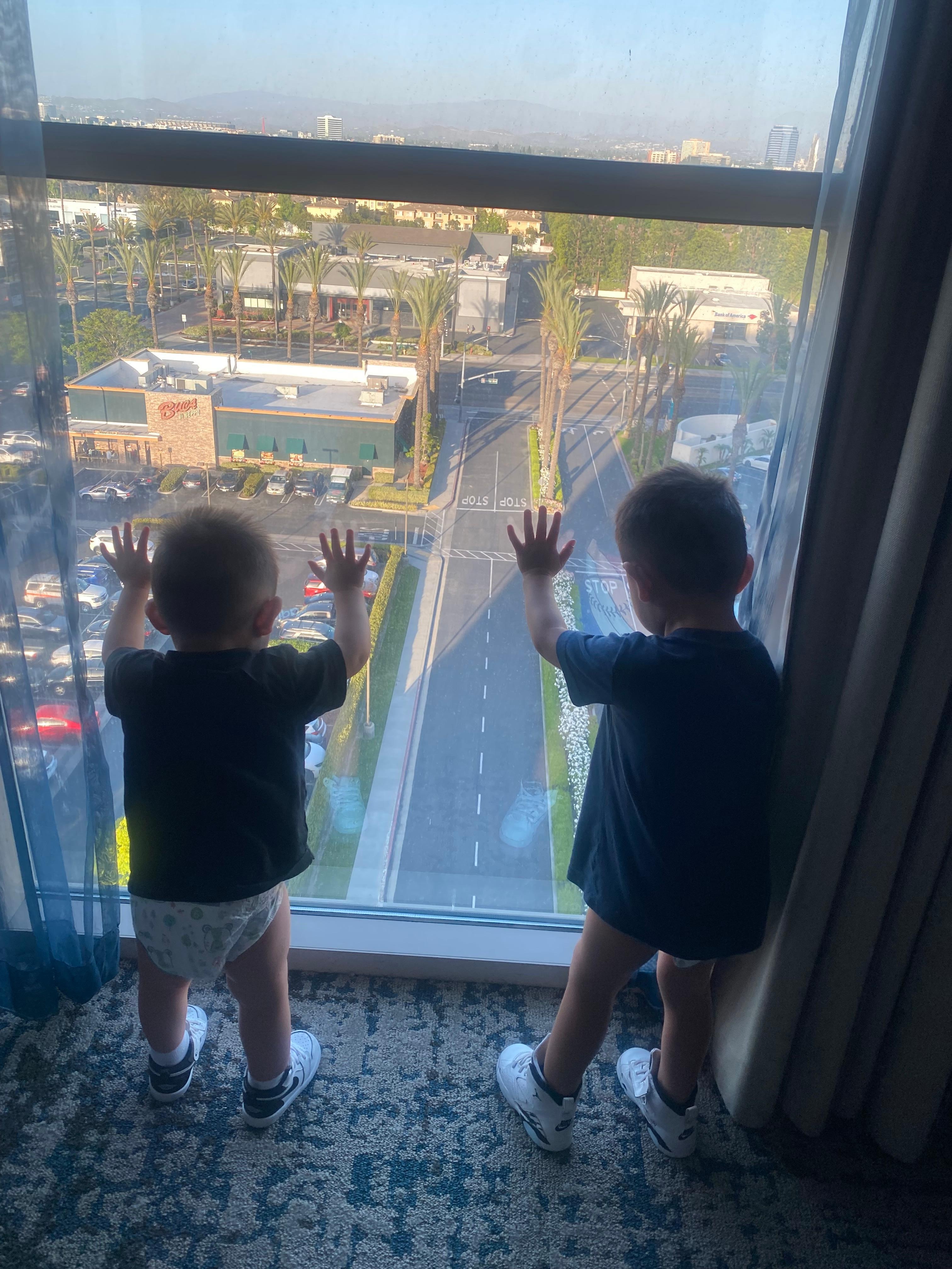 My grand kids enjoying the view from the room…. 