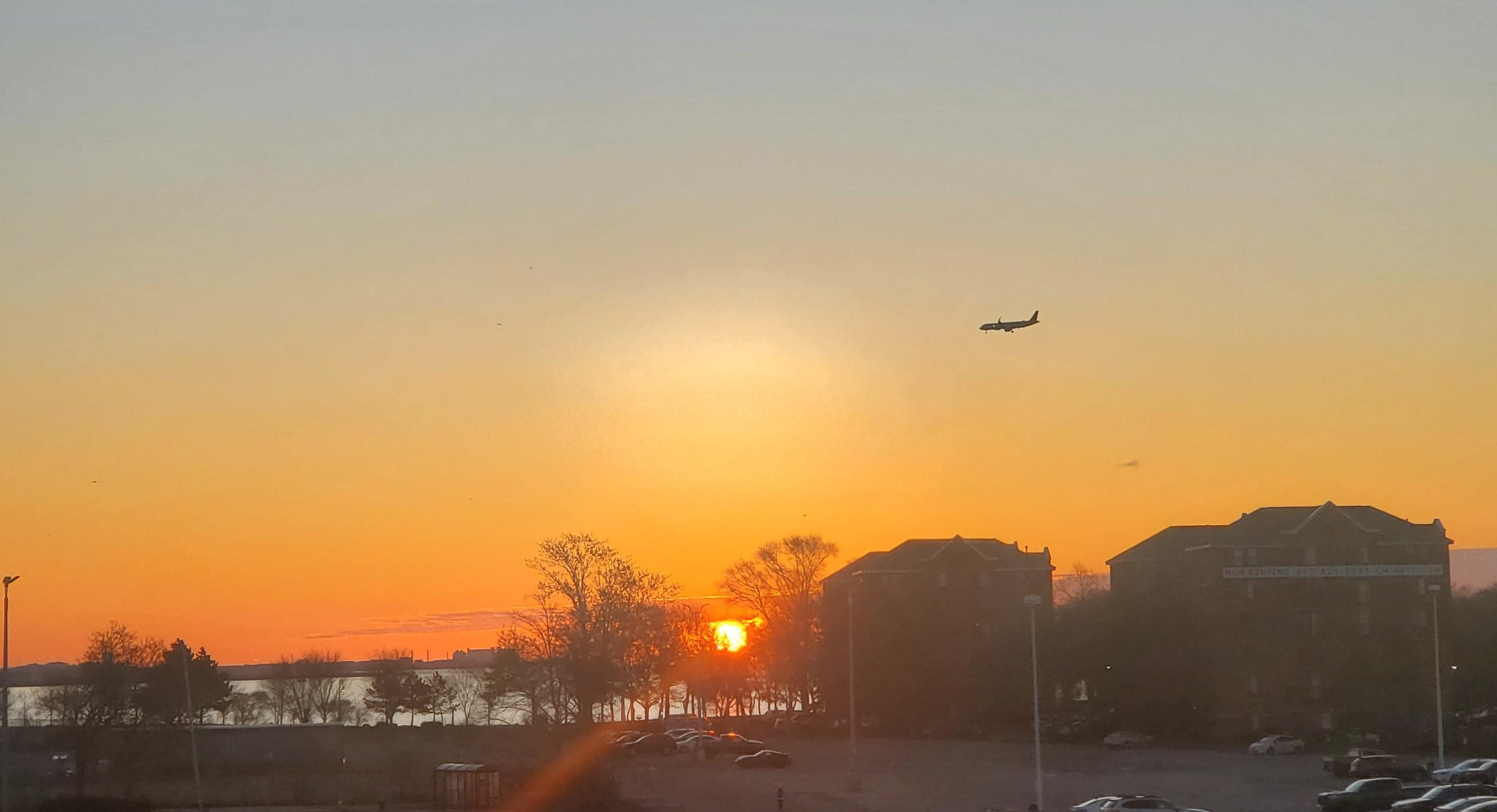 Nice view of the sunrise and bay!