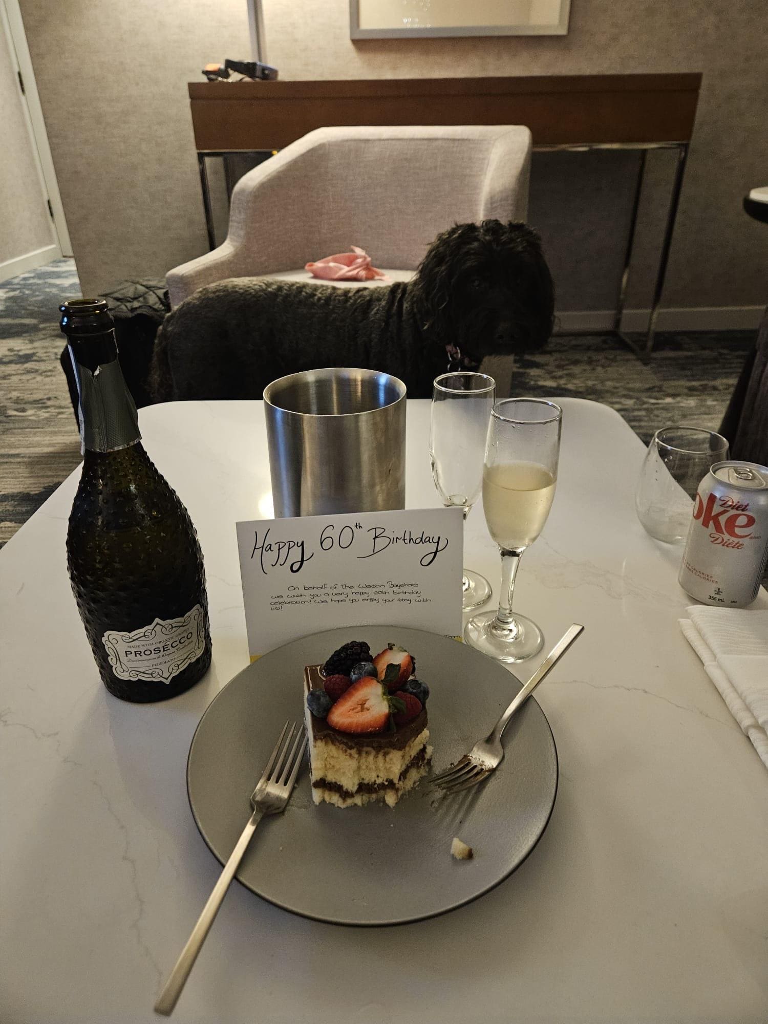Bday cake and champagne 