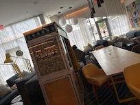 Renovations so they just throw everything on top of itself in a room in the lobby