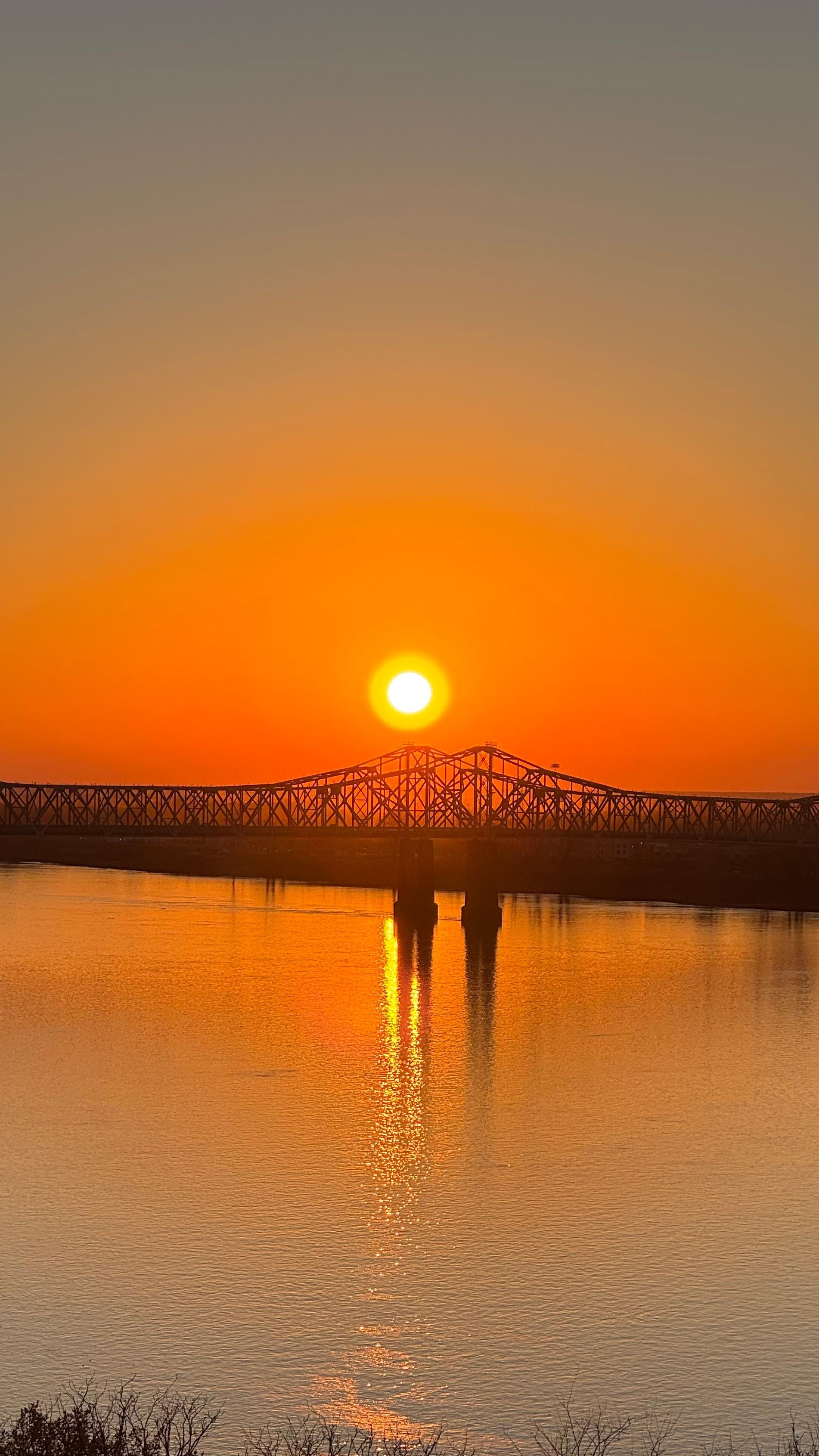 Evening sunset right out the door of the hotel
