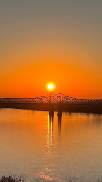Evening sunset right out the door of the hotel