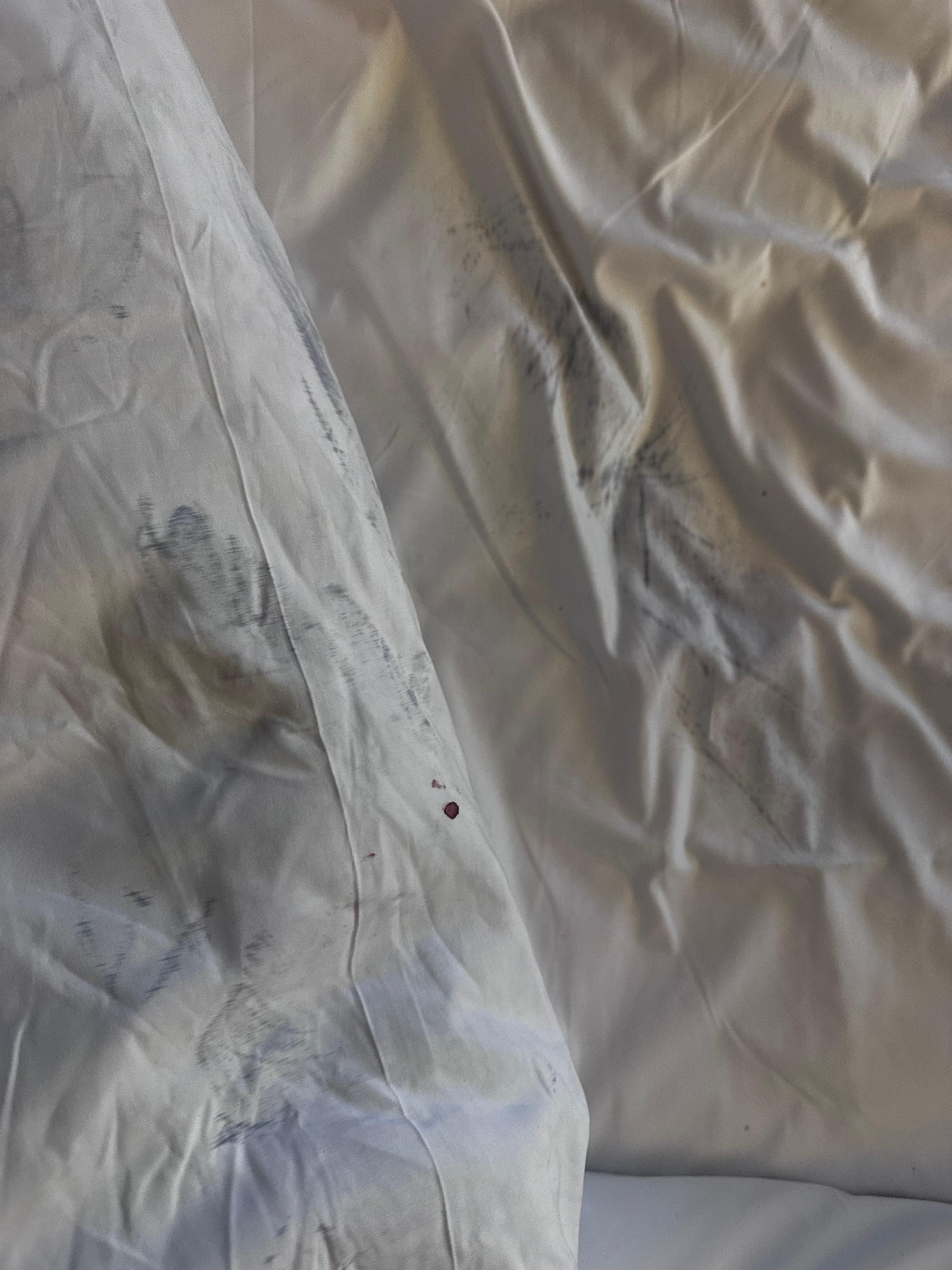 Blood and stained sheets