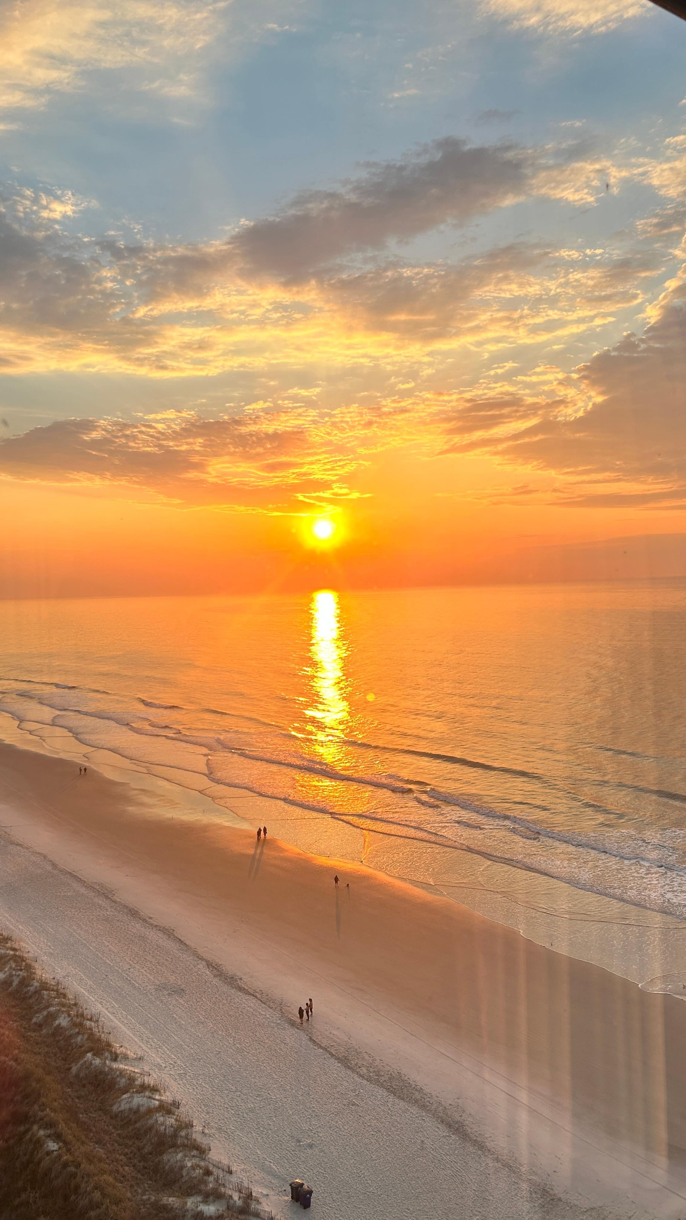 The sunrise view from the bedroom patio 