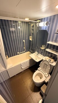 Tub shower, nobody uses tubs these days, should have been a nice walk in shower