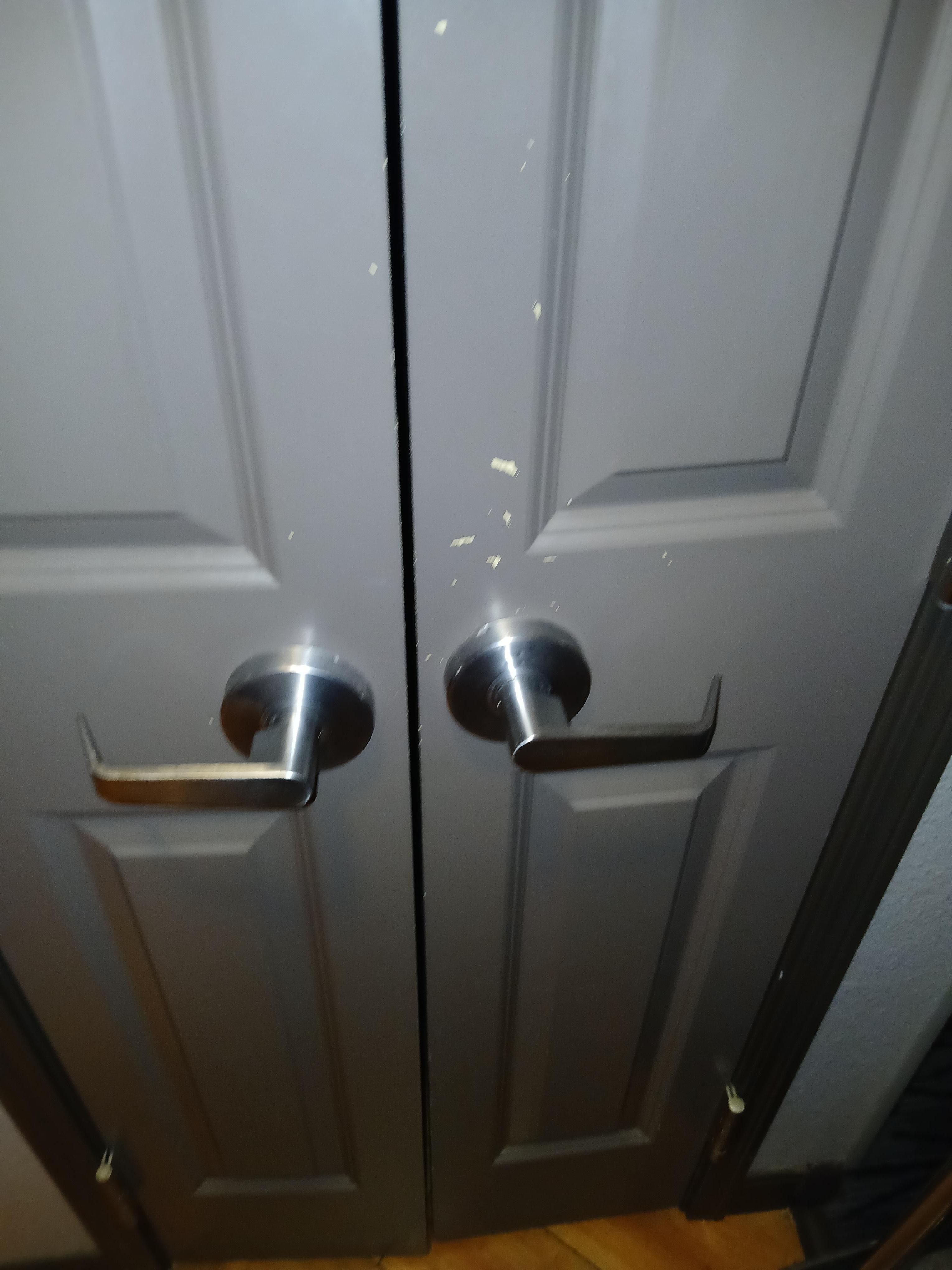 Scratches and paint peeling on doors