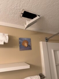 The air vent in the bathroom