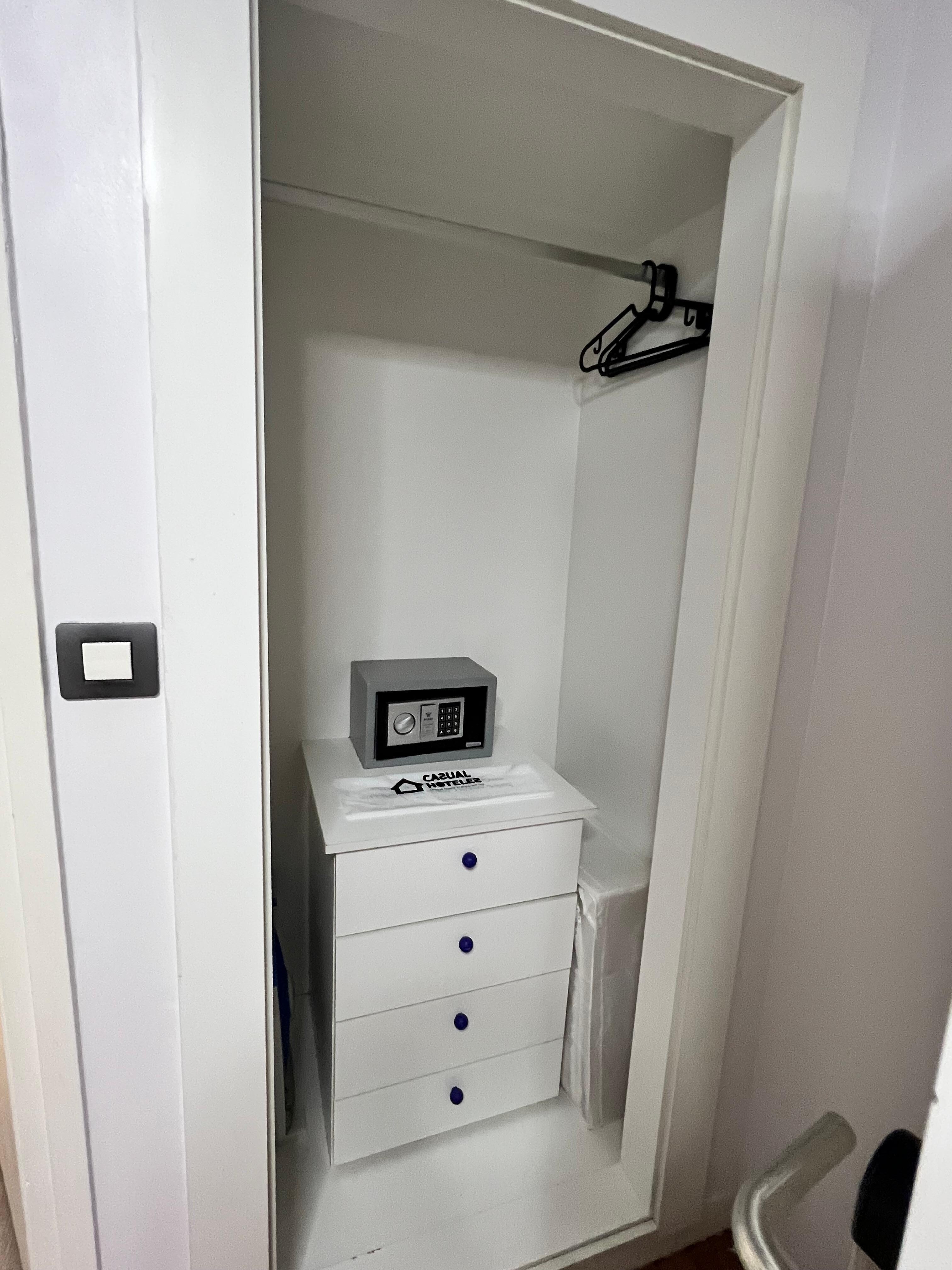 A safe which is always welcome. Lots of storage