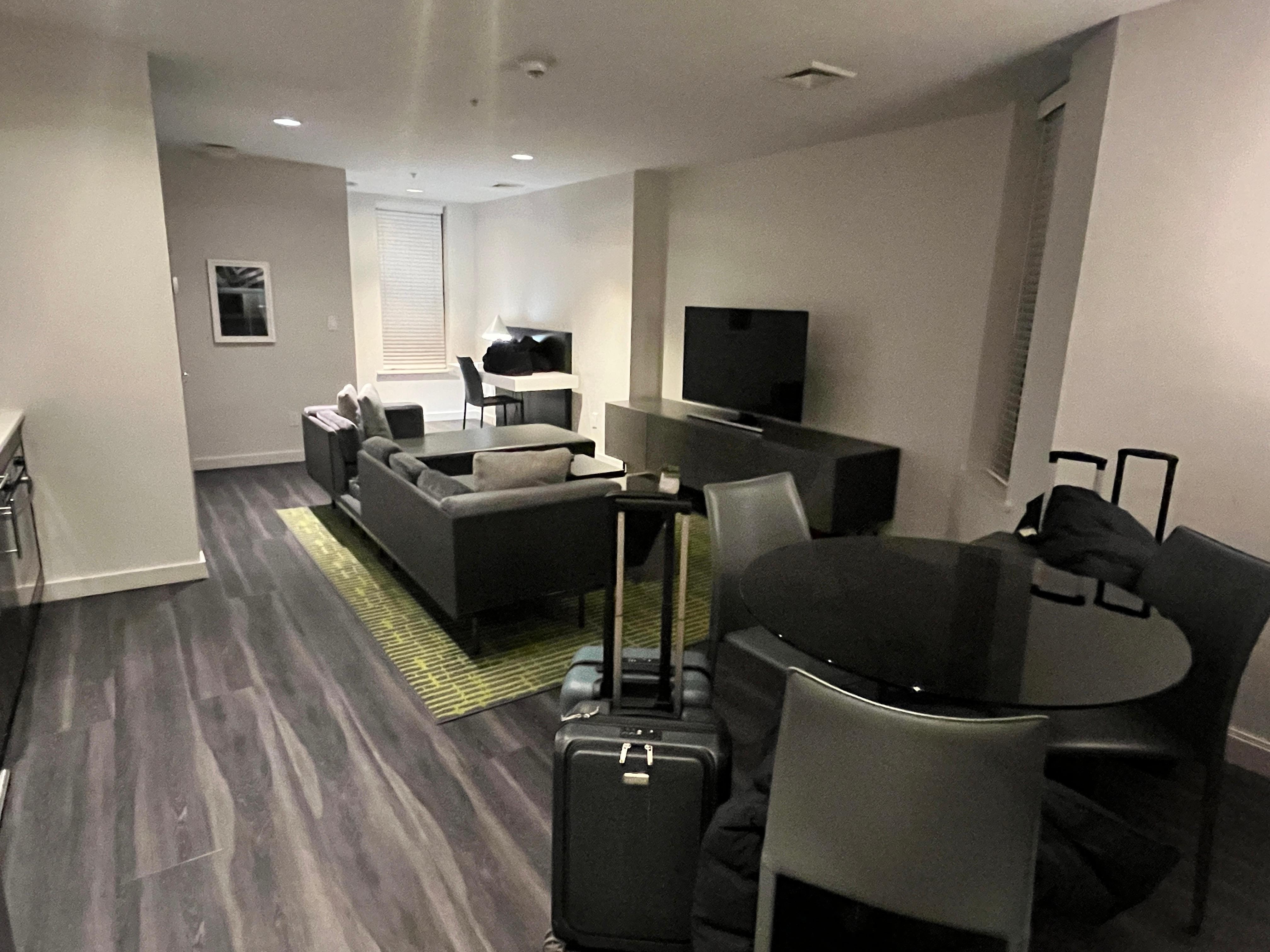 Dining, living area and study desk