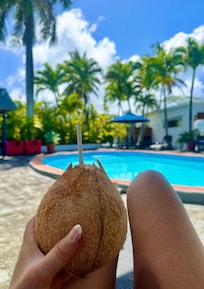 Relaxing poolside