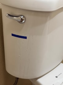 Painters tape on toilet