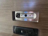 Broken light fixture; dust on surfaces