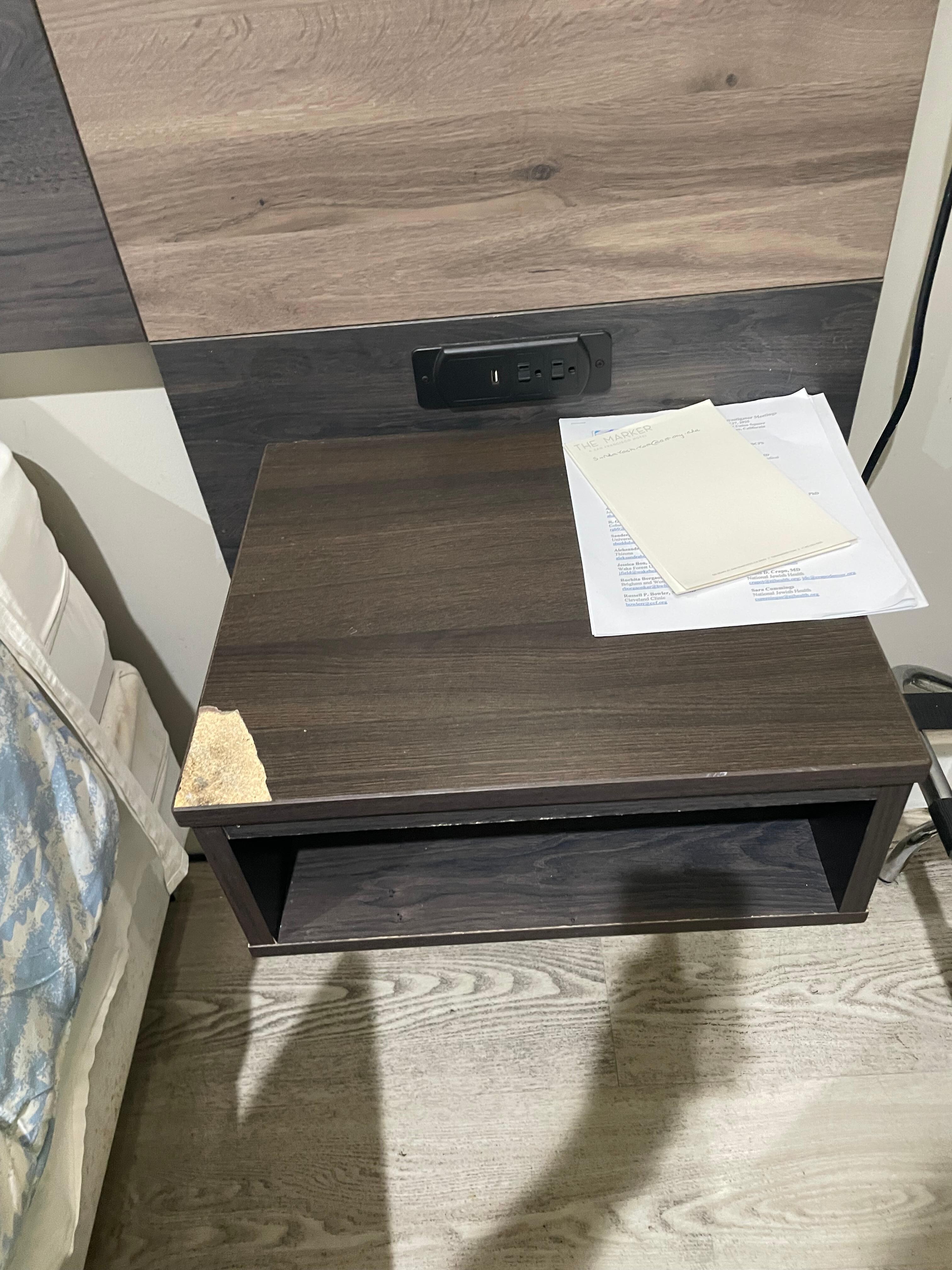 Broken table counter which was sticky